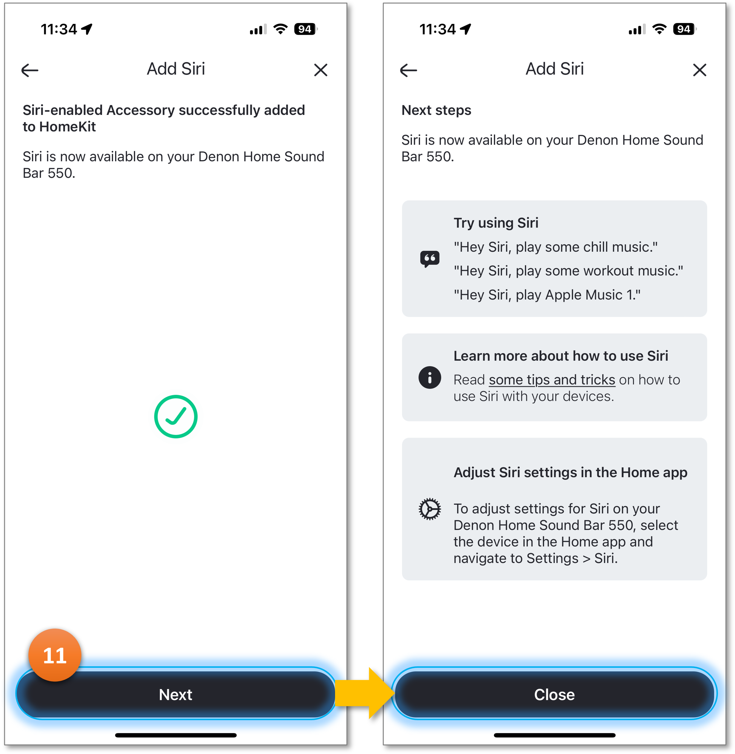 Enabling Apple Siri on Denon Home